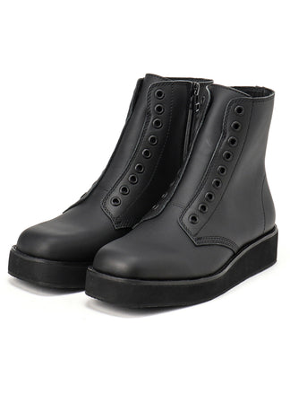 MAT OIL LEATHER SQUARE TOE ZIP BOOTS – THE SHOP YOHJI YAMAMOTO