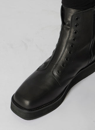 MAT OIL LEATHER SQUARE TOE ZIP BOOTS – THE SHOP YOHJI YAMAMOTO