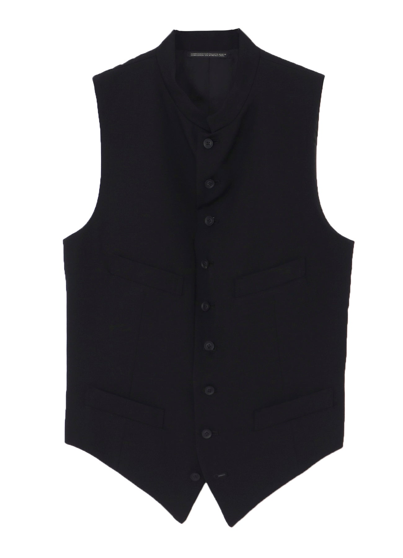 WOOL GABARDINE STAND COLLAR VEST – THE SHOP YOHJI YAMAMOTO