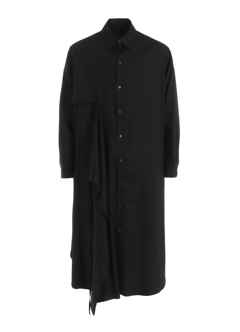 RAYON TWILL LAYERED LONG SHIRT DRESS – THE SHOP YOHJI YAMAMOTO