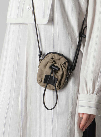 COTTON LINEN TWILL / LEATHER POUCH – THE SHOP YOHJI YAMAMOTO