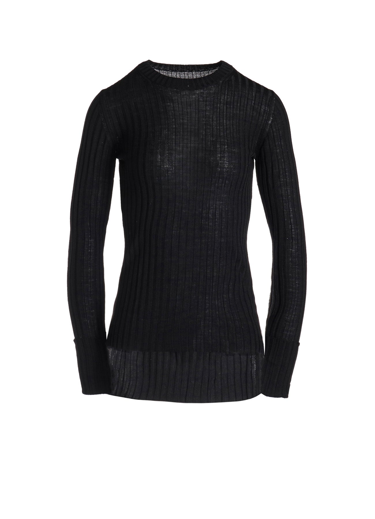 MERINO WOOL RIB CREW NECK KNITWEAR – THE SHOP YOHJI YAMAMOTO