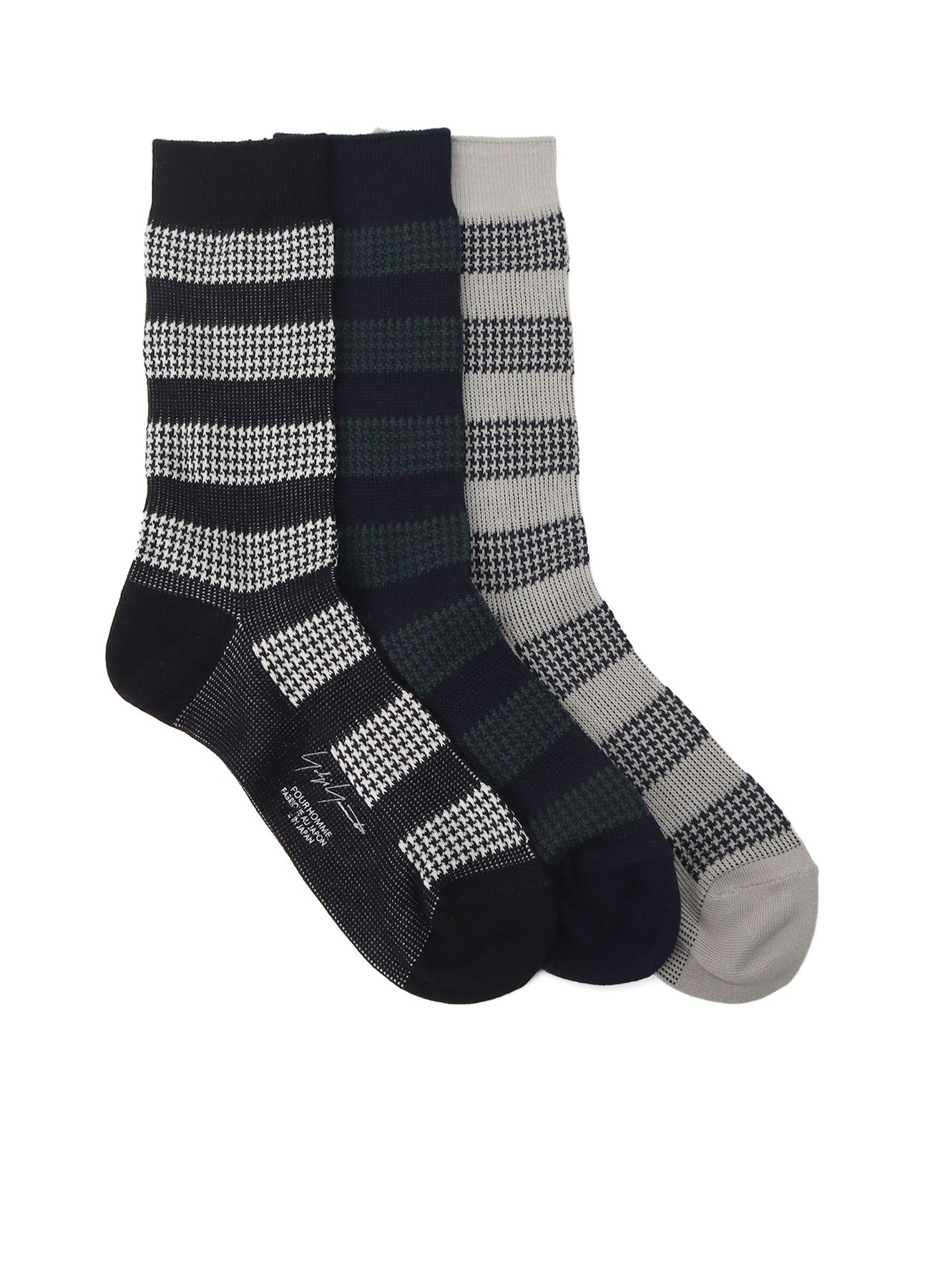 C/AC JQ STAGGERED BORDER SOCKS – THE SHOP YOHJI YAMAMOTO