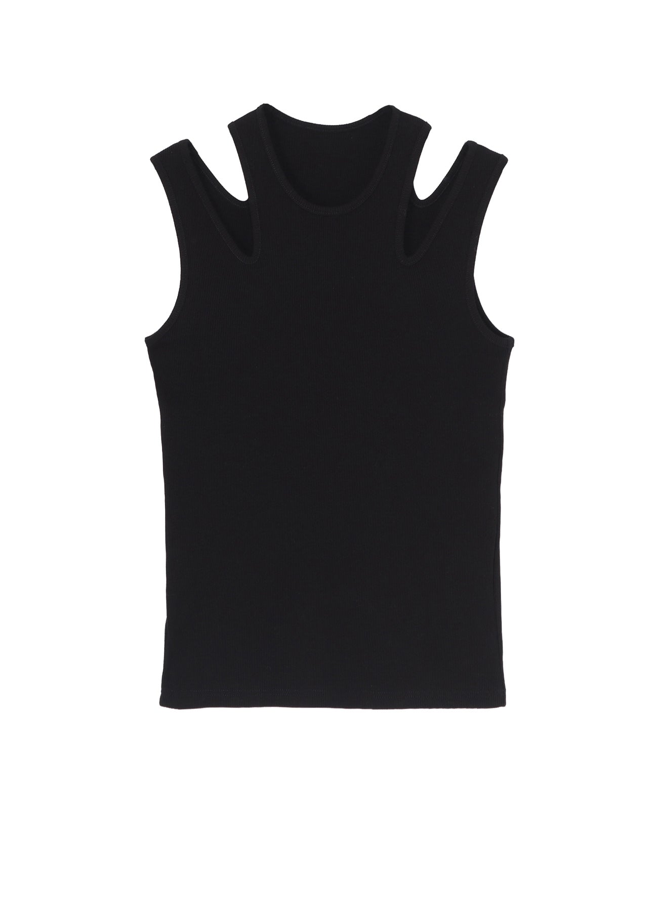 COTTON RIB SHOULDER SLIT TANK TOP – THE SHOP YOHJI YAMAMOTO