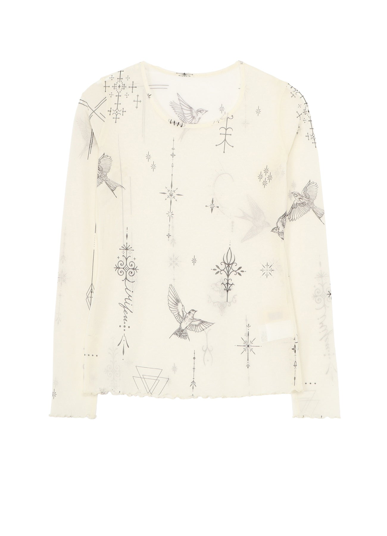 TATTOO PRINTED TULLE TIGHT LONG SLEEVE T – THE SHOP YOHJI YAMAMOTO