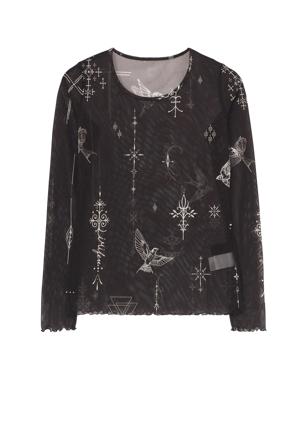 TATTOO PRINTED TULLE TIGHT LONG SLEEVE T – THE SHOP YOHJI YAMAMOTO