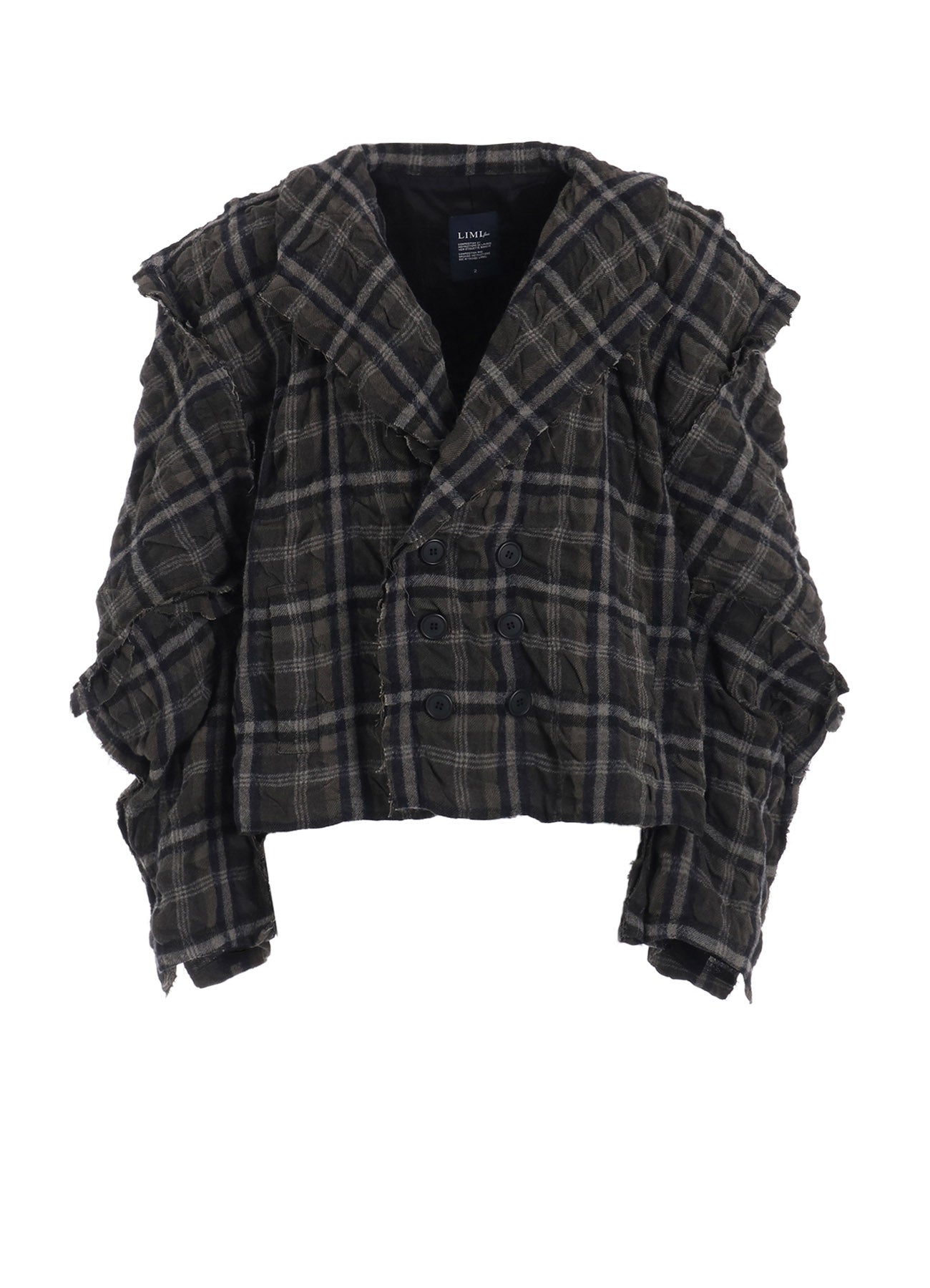 INK DYEING PLAID BOX JACKET B – THE SHOP YOHJI YAMAMOTO