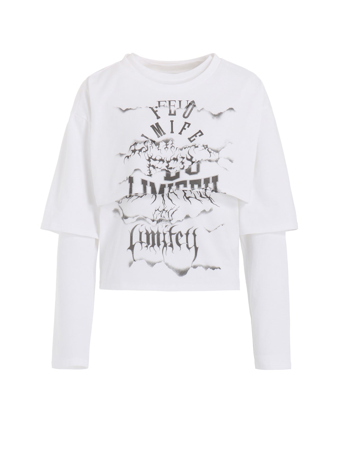LOGO COLLAGE PRINTED LAYERED SEPARATE LONG SLEEVE T-SHIRT – THE SHOP ...
