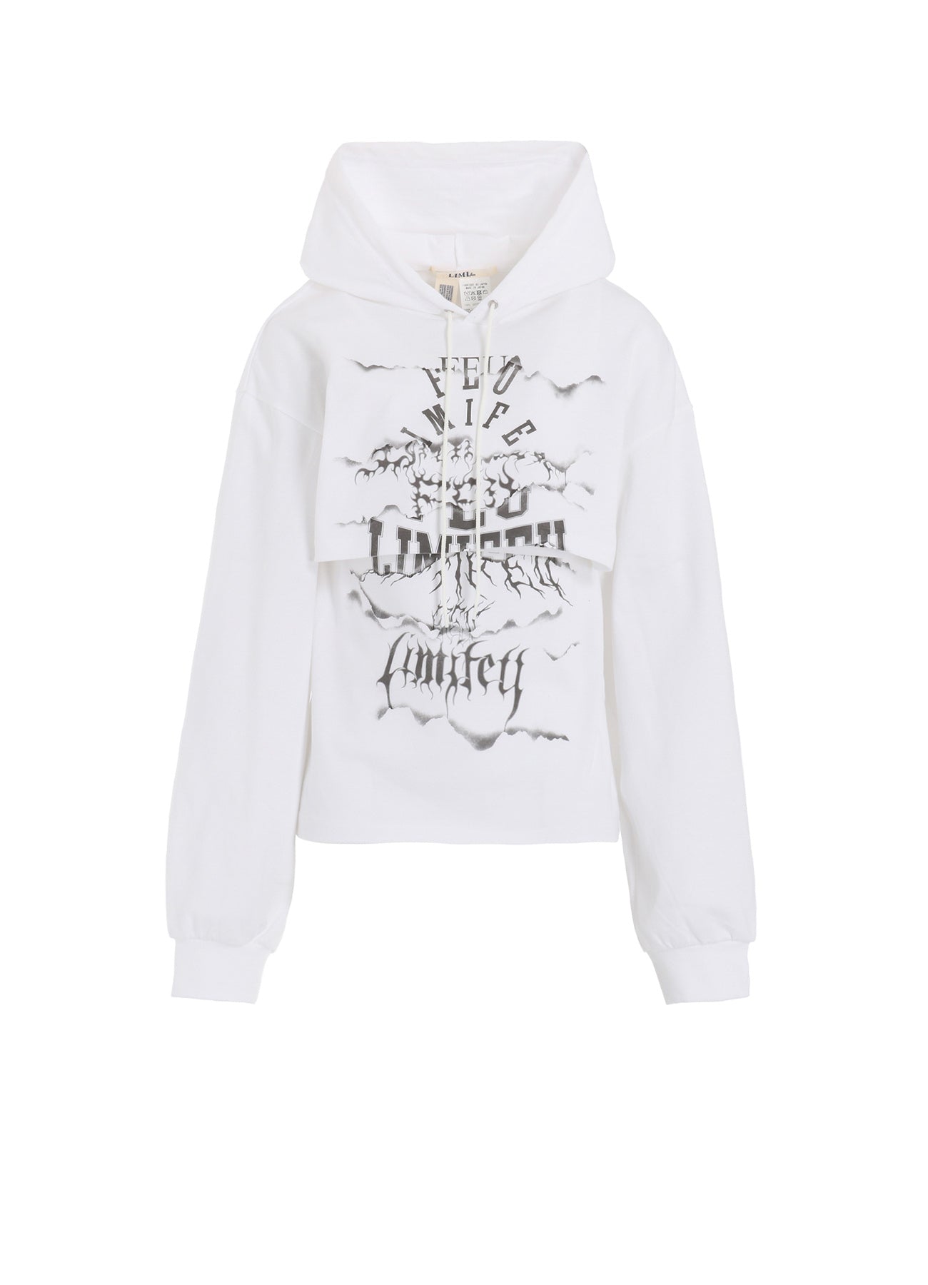 LOGO COLLAGE PRINTED LAYERED SEPARATE HOODIE – THE SHOP YOHJI YAMAMOTO