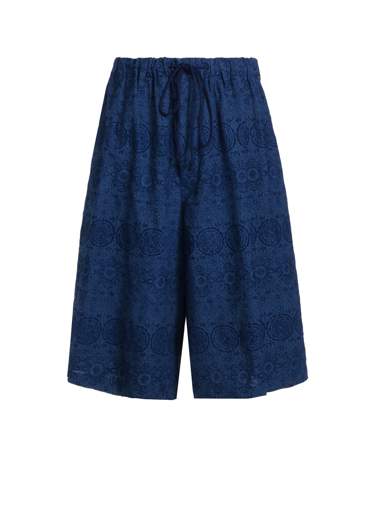 MURAL LACE FADED FLOCKY LINEN CLOTH WIDE CROPPED PANTS – THE SHOP YOHJI ...