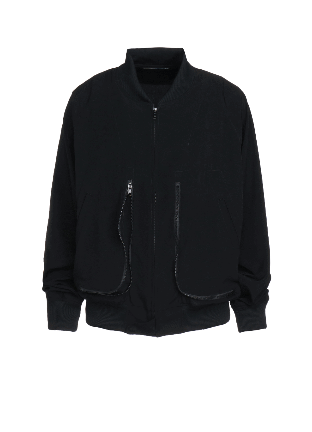 CREPE DE CHINE GUSSETED ZIPPERED POCKET BLOUSON – THE SHOP YOHJI YAMAMOTO