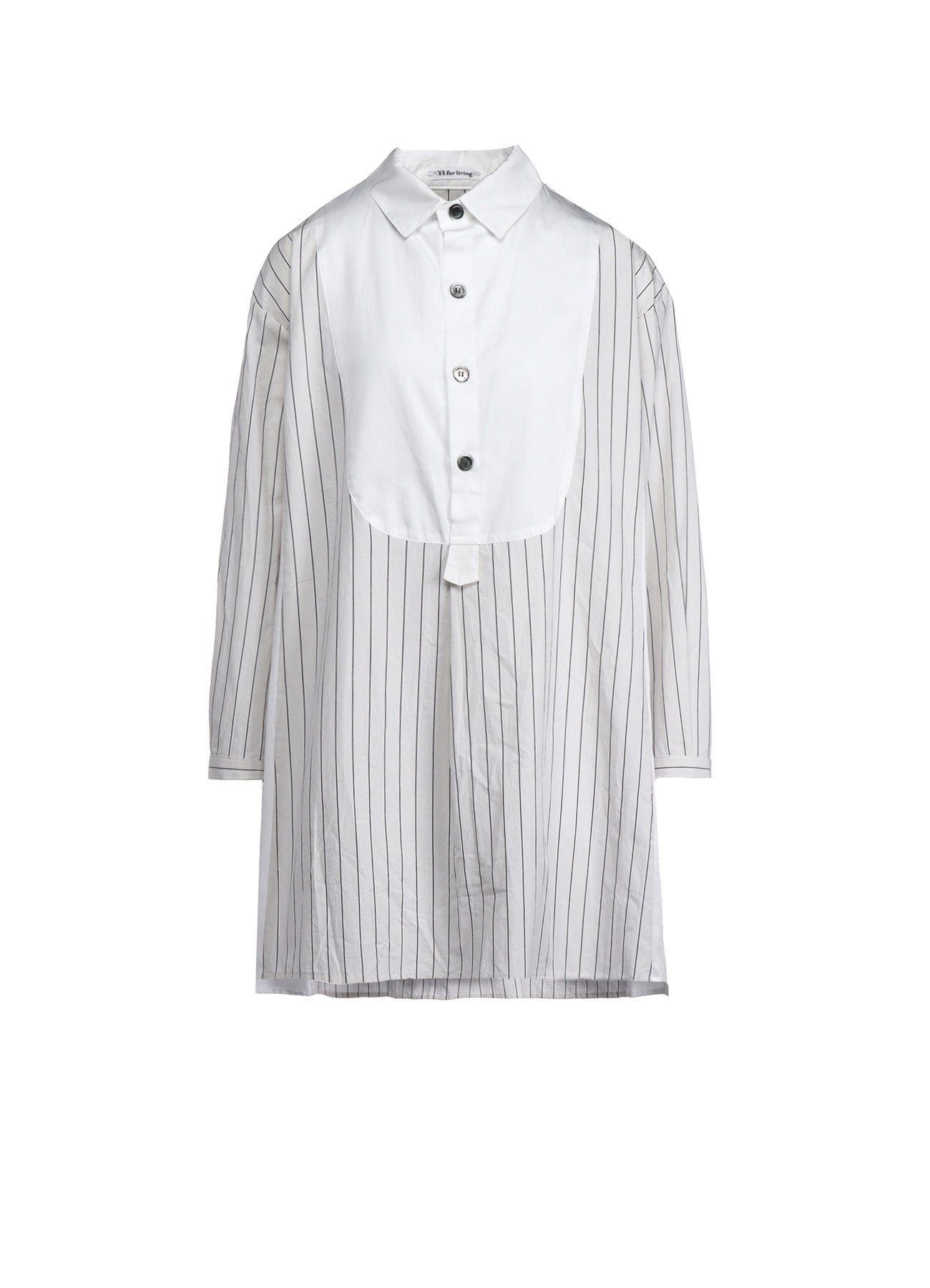 COTTON SATIN STRIPE SWITCHING LONG SHIRT – THE SHOP YOHJI YAMAMOTO