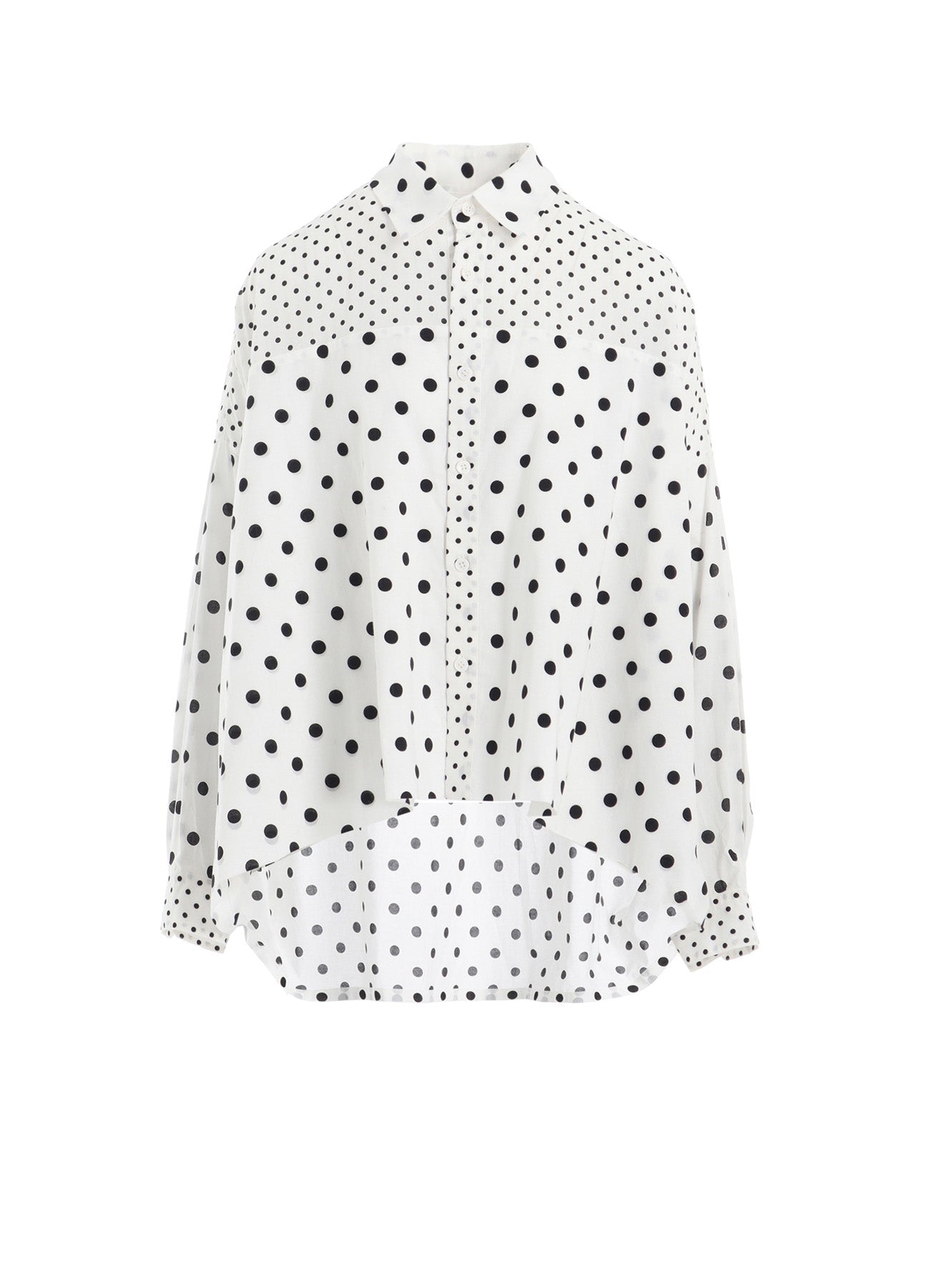 60/- COTTON LAWN DOT PRINT LONG SLEEVE BLOUSE – THE SHOP YOHJI YAMAMOTO