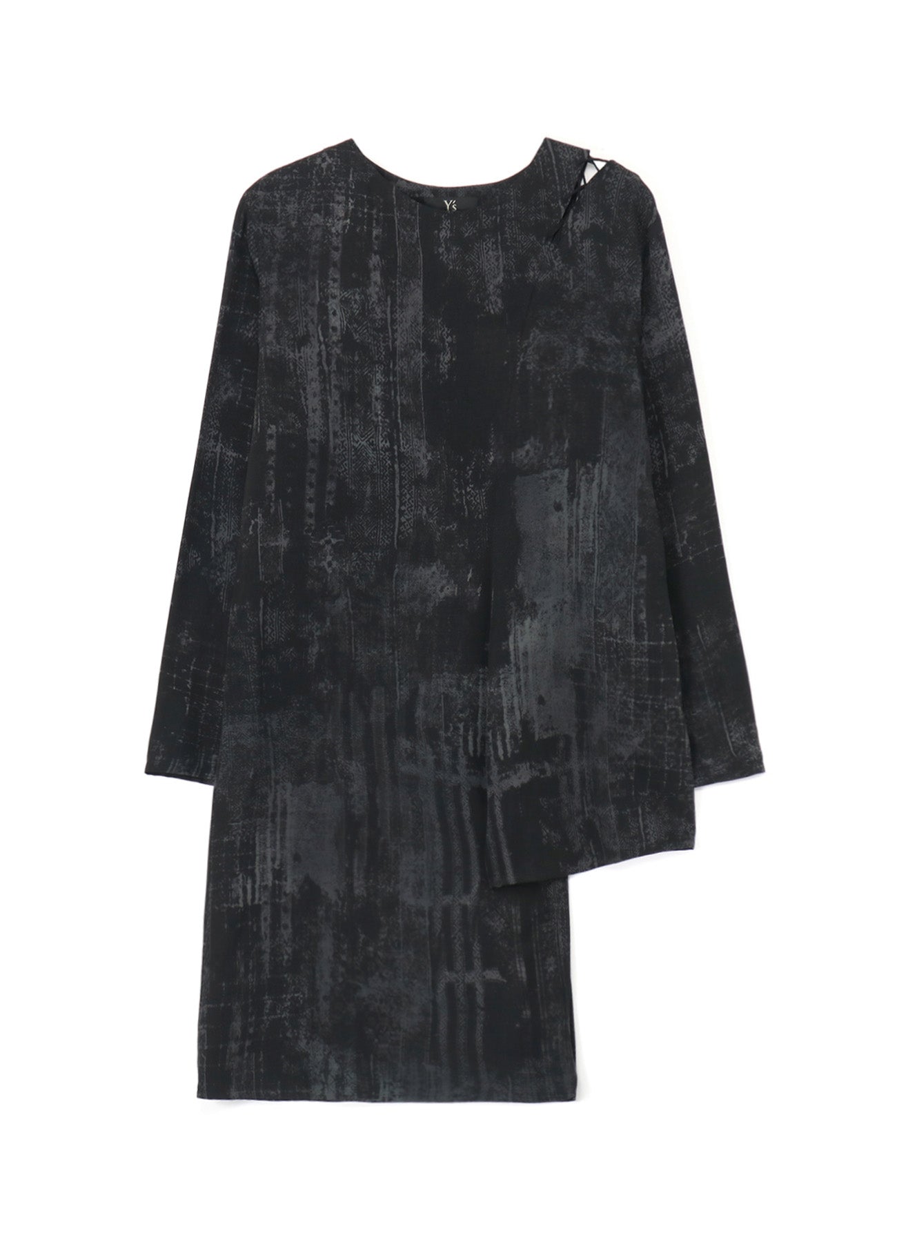 CUPRO/RAYON TWILL LACE-UP SHOULDER DETAIL TOP – THE SHOP YOHJI YAMAMOTO