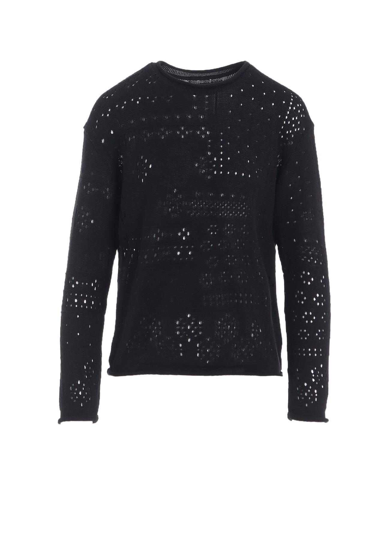PATCHWORK LACE CURLED COLLAR ROUND NECK PULLOVER – THE SHOP YOHJI YAMAMOTO