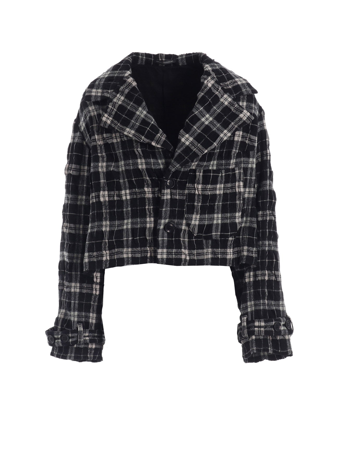 MILLED WOOL COTTON PLAID JACKET – THE SHOP YOHJI YAMAMOTO