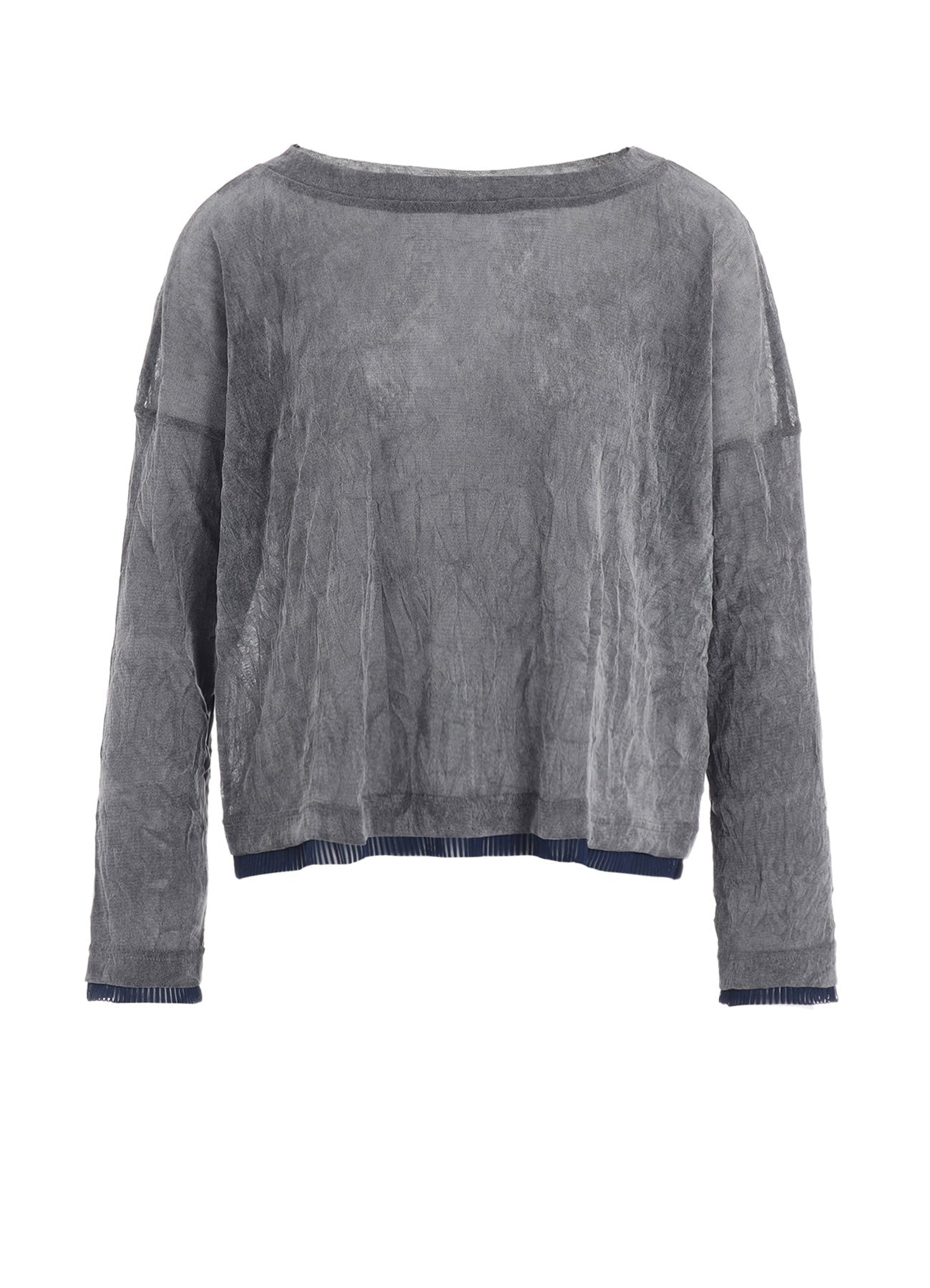 FLOCKED TULLE ROUND NECK WIDE T – THE SHOP YOHJI YAMAMOTO